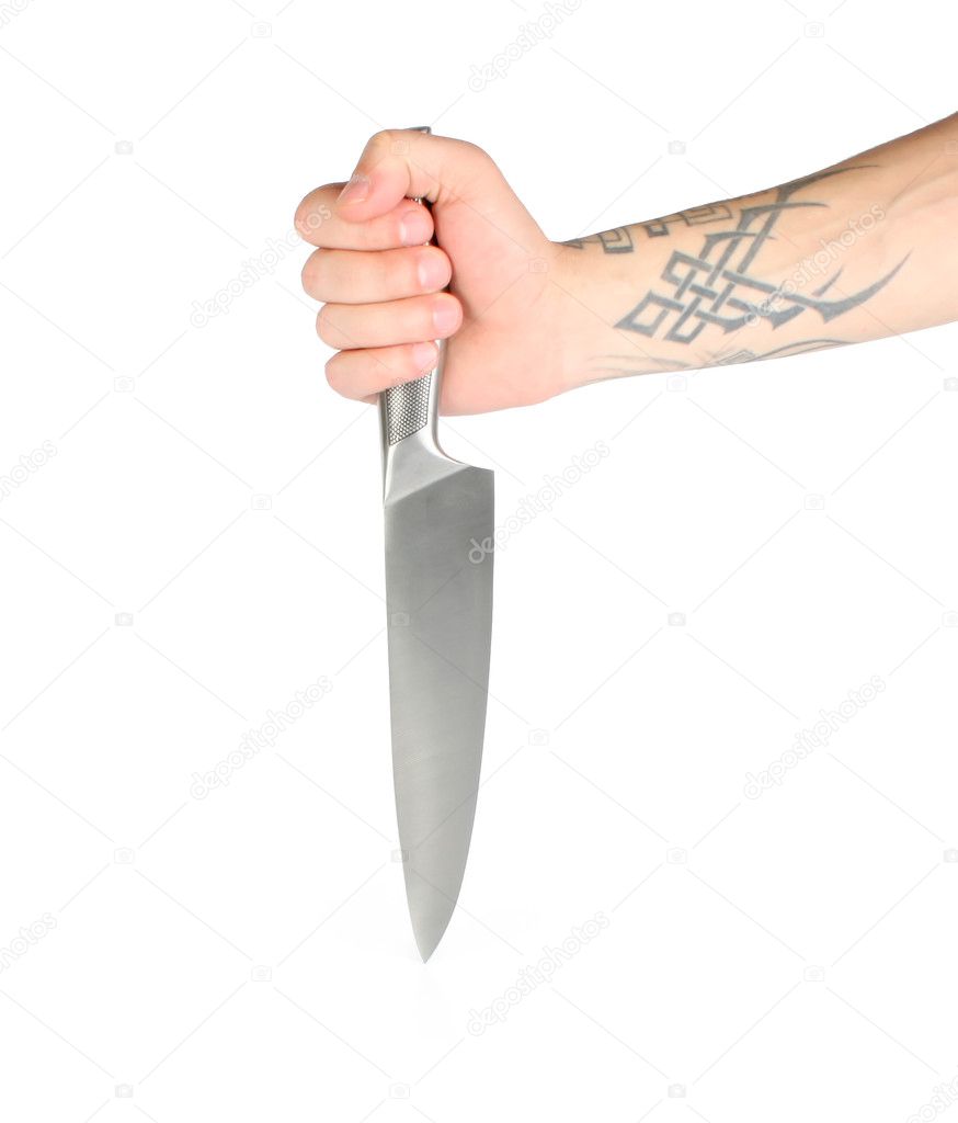 Man hold knife — Stock Photo © tinnko #6287136 Man hold knife — Stock Photo © tinnko #6287136