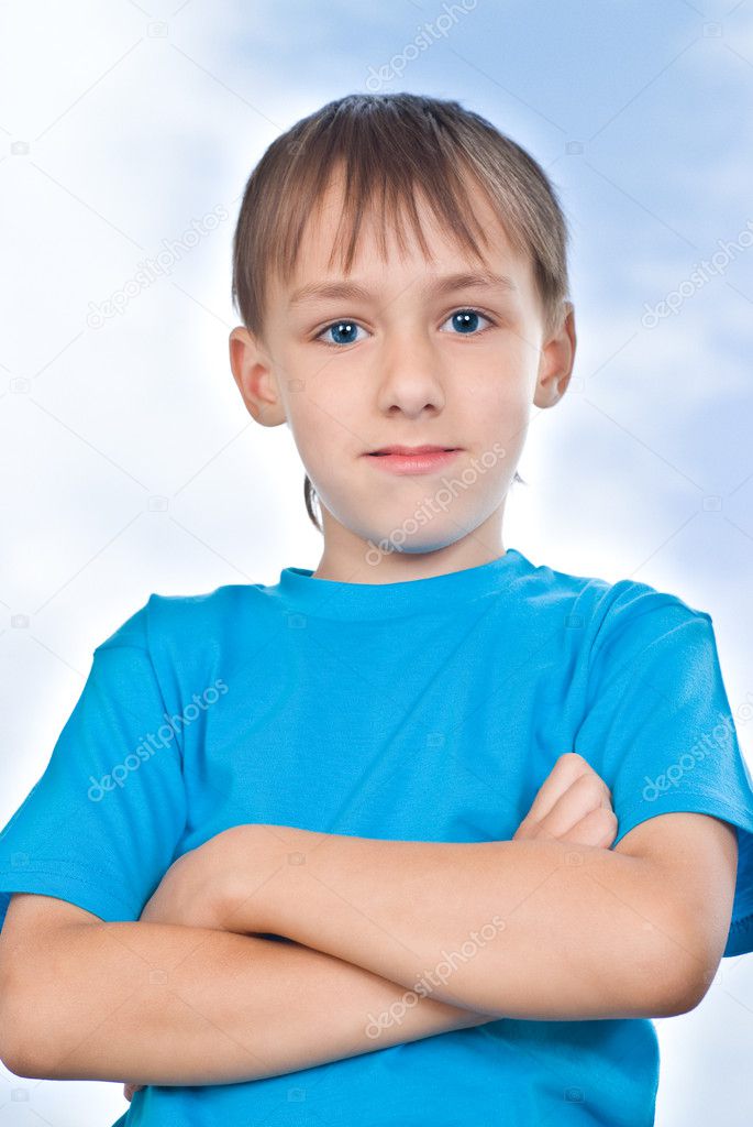 Boy stand against the sky Stock Photo by ©privilege 5512420