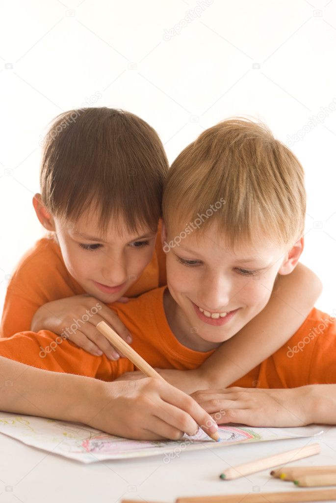 Two brothers paint ⬇ Stock Photo, Image by © privilege #5512642