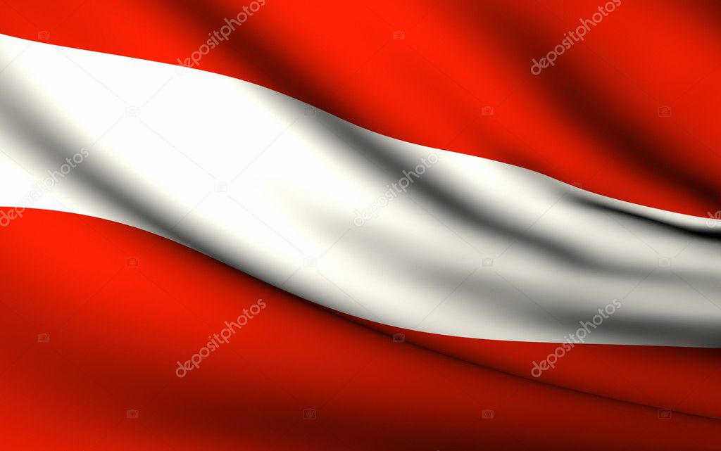 Flying Flag of Austria . All Countries Collection . — Stock Photo ...