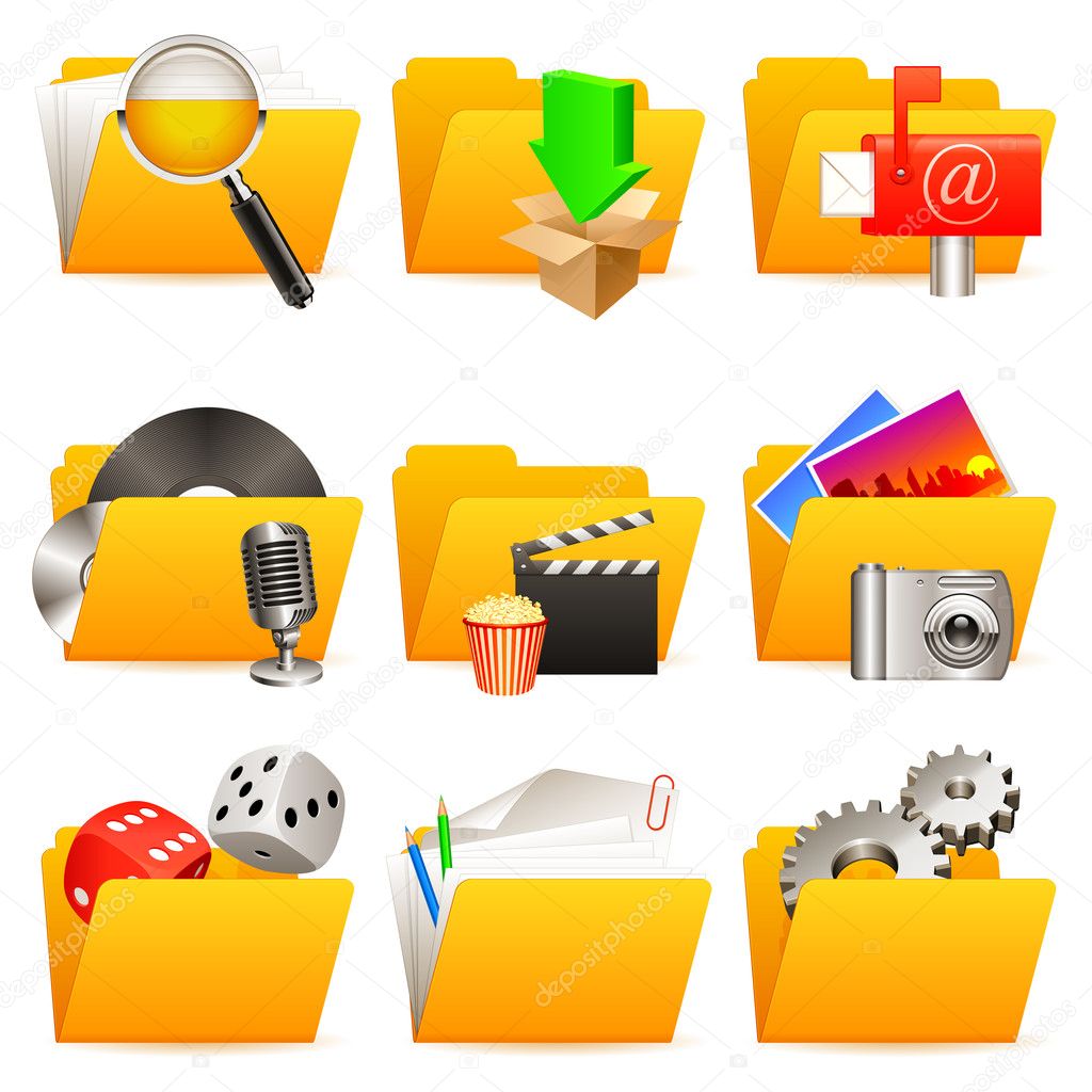 Folder icons. Stock Vector by ©timurock 6216754