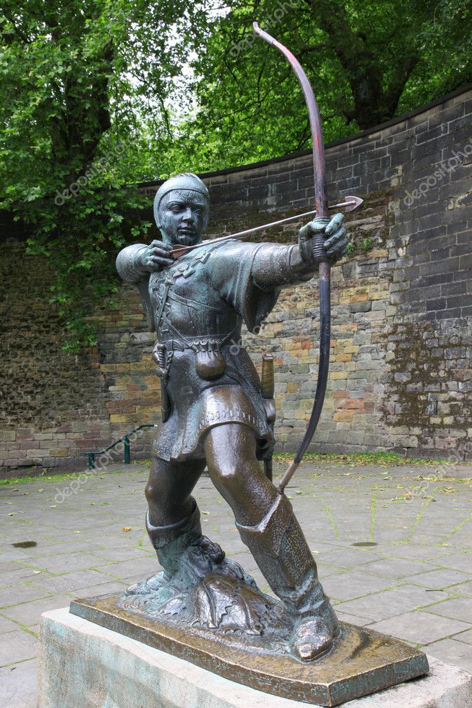 Statue Of Robin Hood at Nottingham Castle, Nottingham, GB — Stock Photo ...