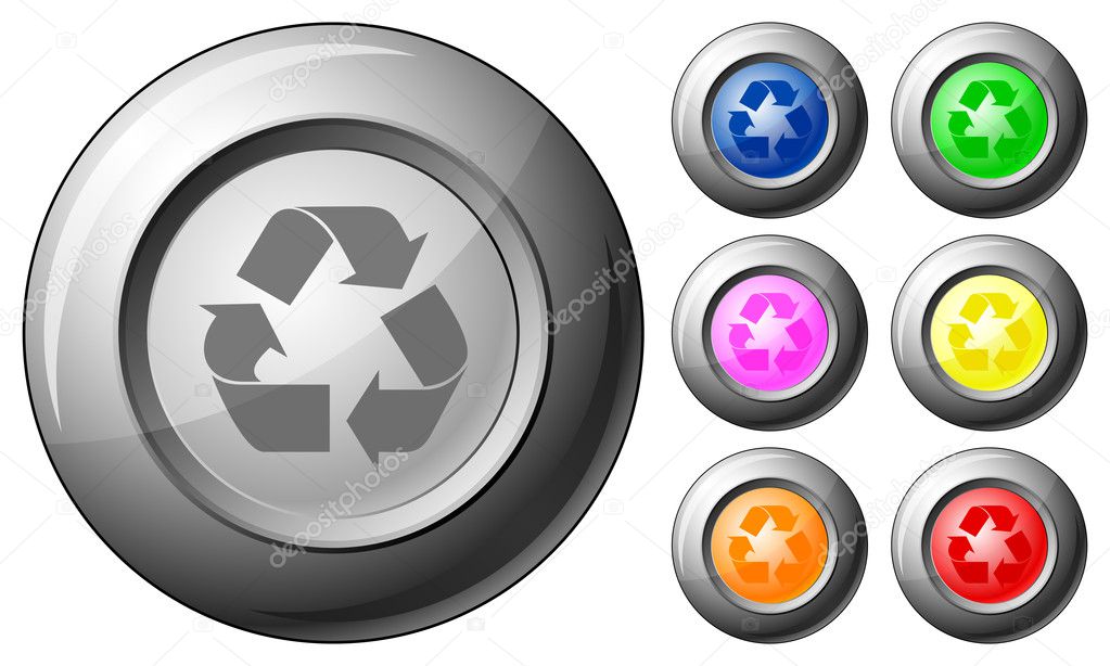 Sphere button recycle symbol Stock Vector by ©julydfg 6559355