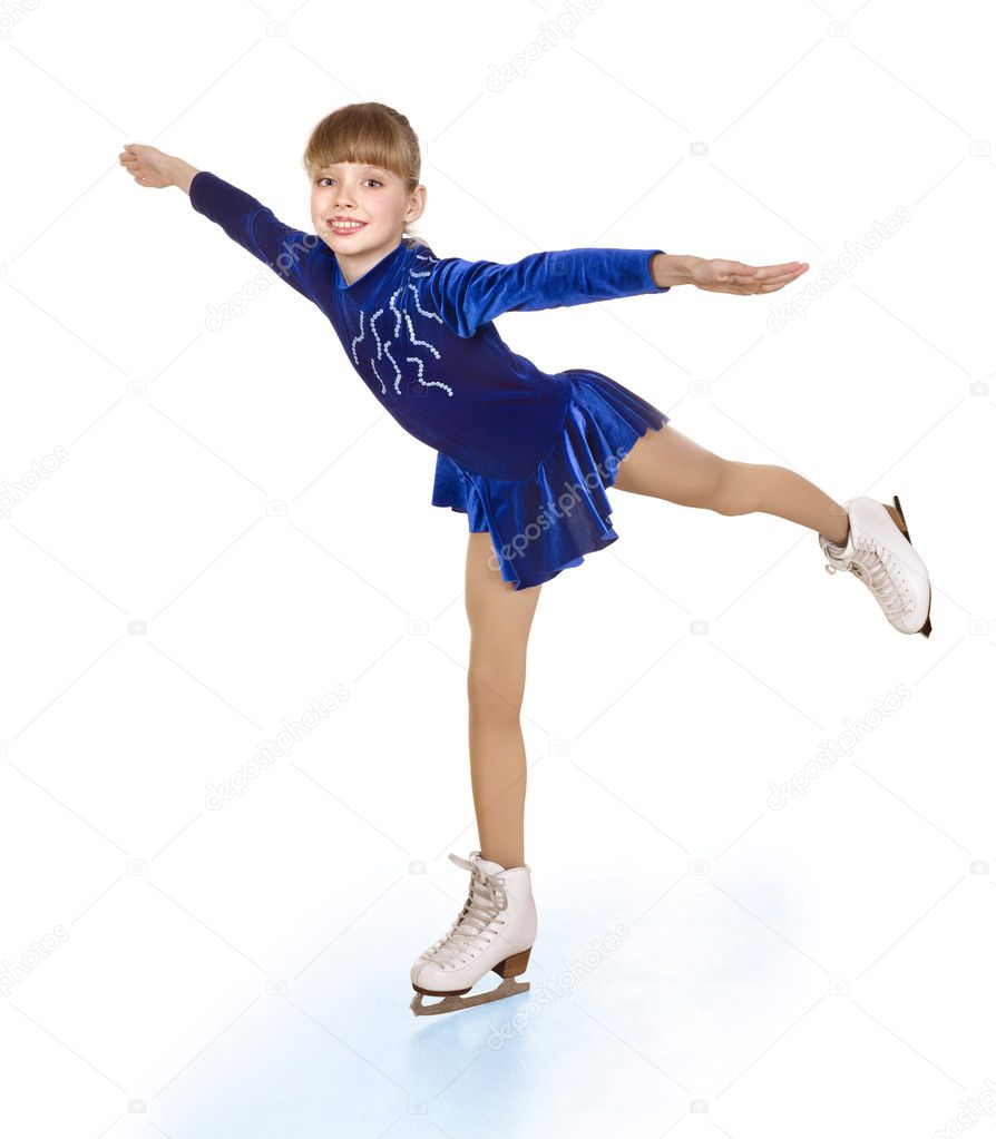 Young girl figure skating.. — Stock Photo © poznyakov #6336820