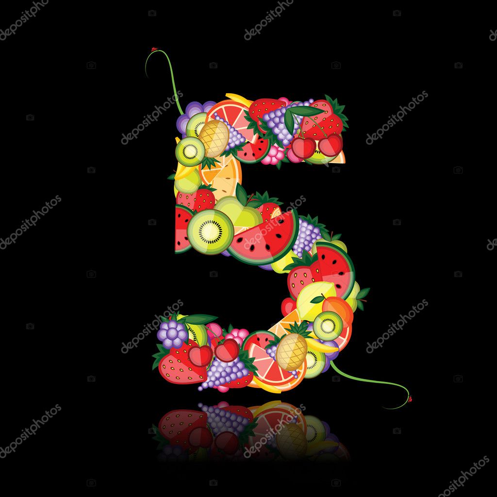 Number five made from fruits. See others in my gallery Stock Vector ...