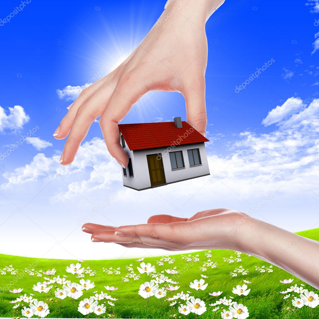 Hands holding house Stock Photo by ©SergeyNivens 5850203
