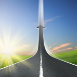 Highway road going up Stock Photo by ©SergeyNivens 5898548