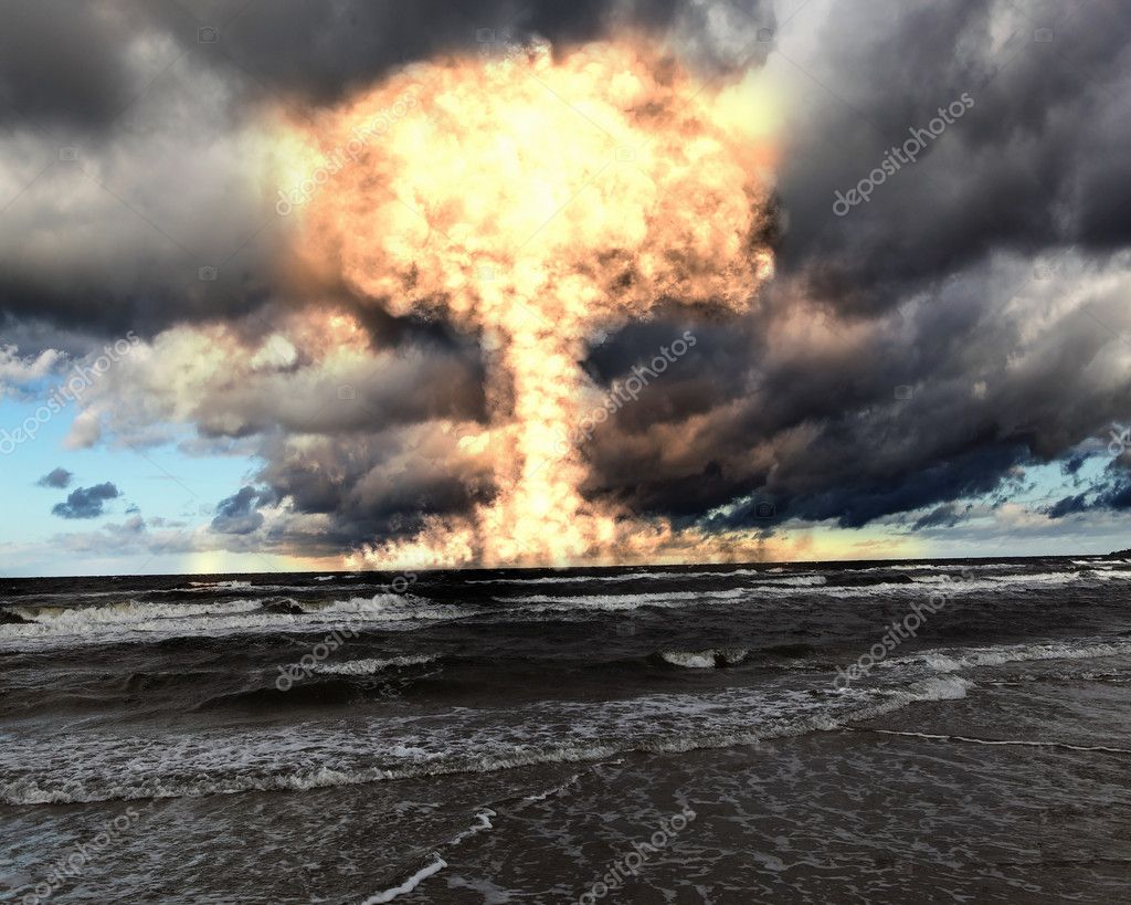 Nuclear explosion in an outdoor setting — Stock Photo © SergeyNivens ...