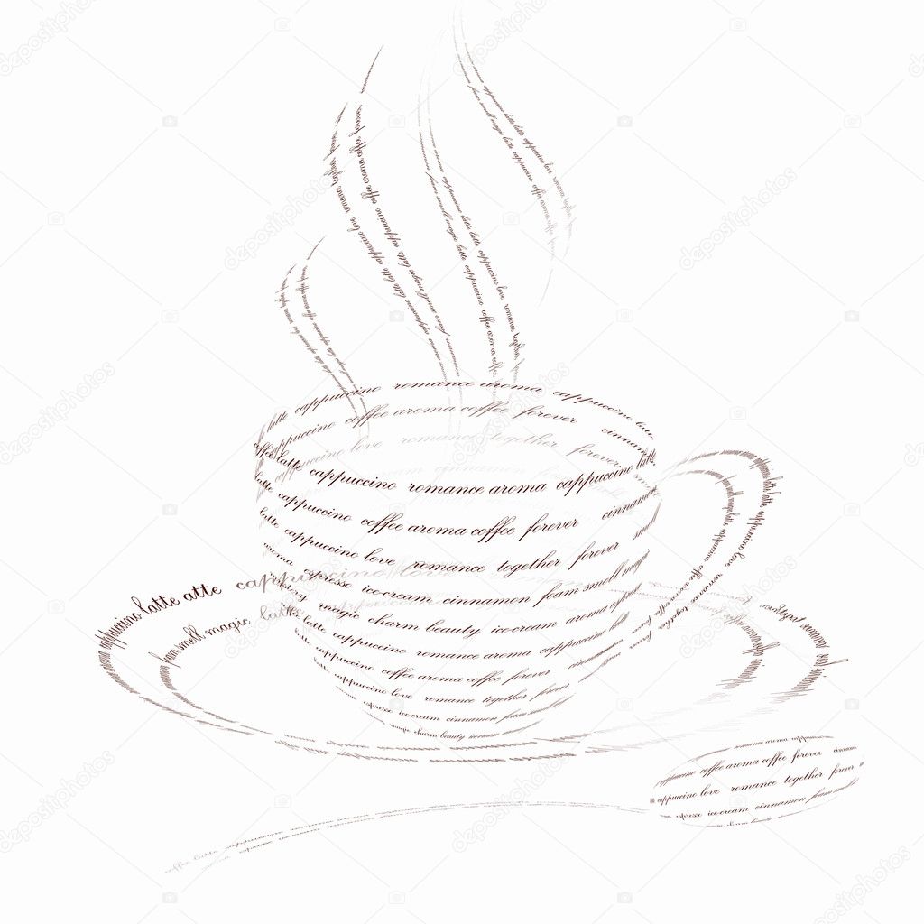 Coffee cup made up with words — Stock Photo © SergeyNivens #6706103