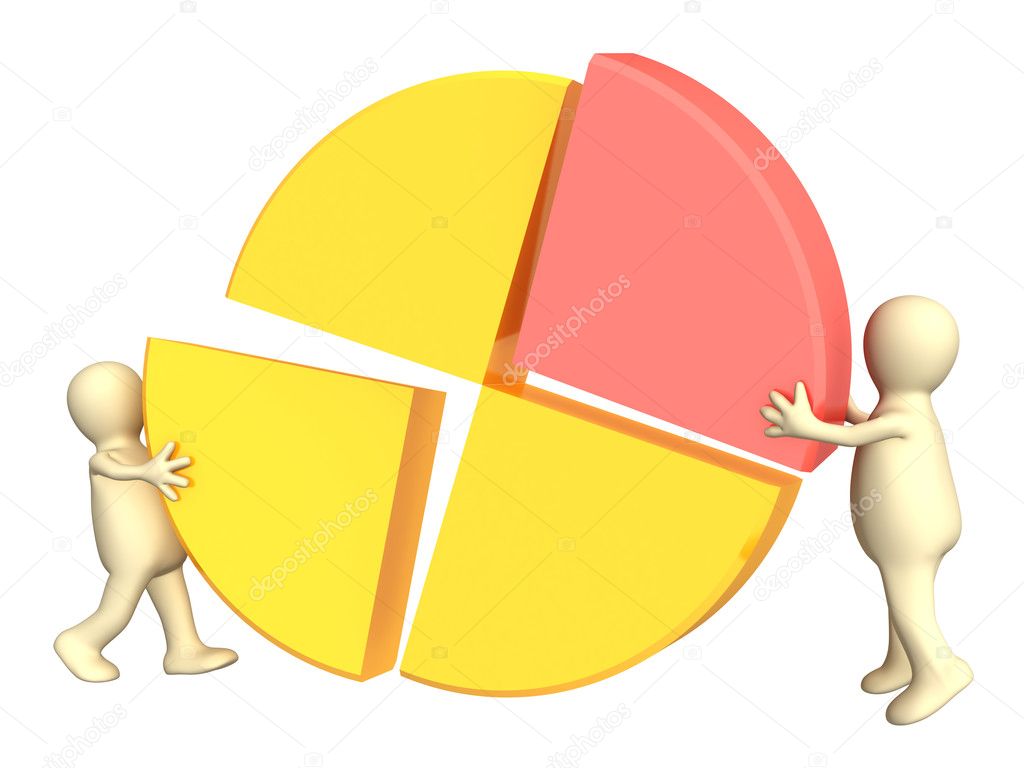 3d puppets, making the round diagram Stock Photo by ©frenta 5437249