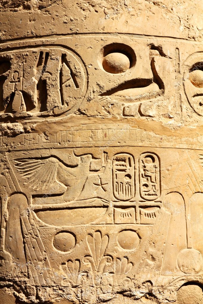 Column with ancient egypt hieroglyphics Stock Photo by ©Kokhanchikov ...