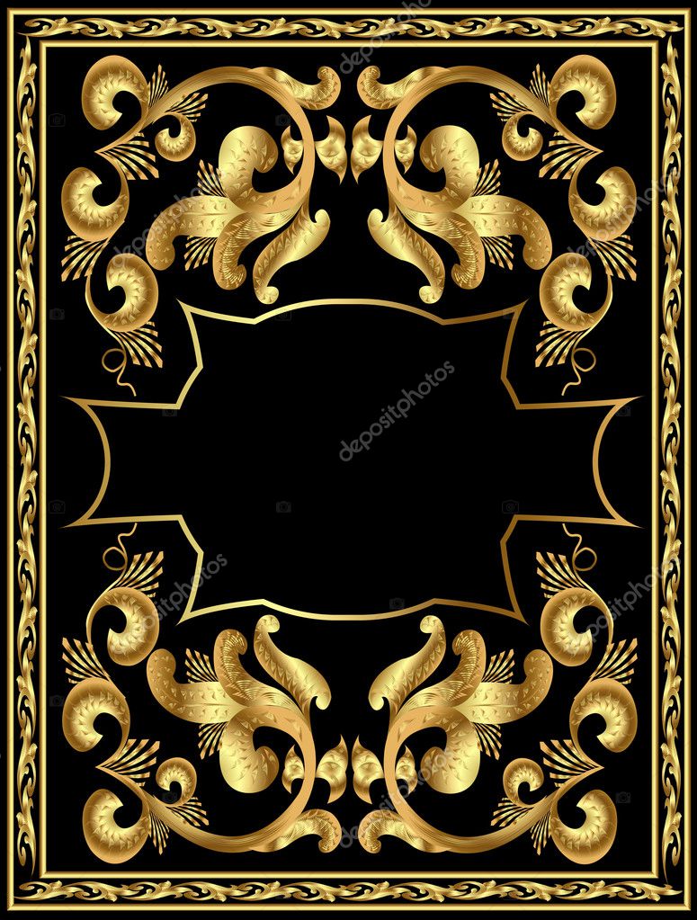 Frame with gold pattern Stock Photo by ©Yurkina 6181321