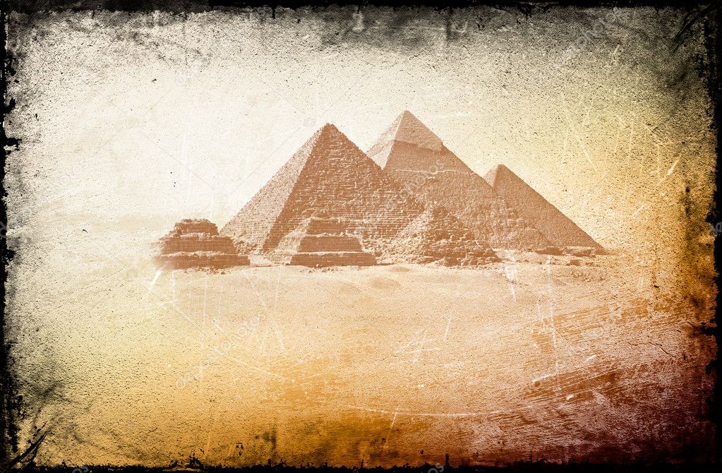 Vintage background with Egyptian pyramids Stock Photo by ©lypnyk2 6370929
