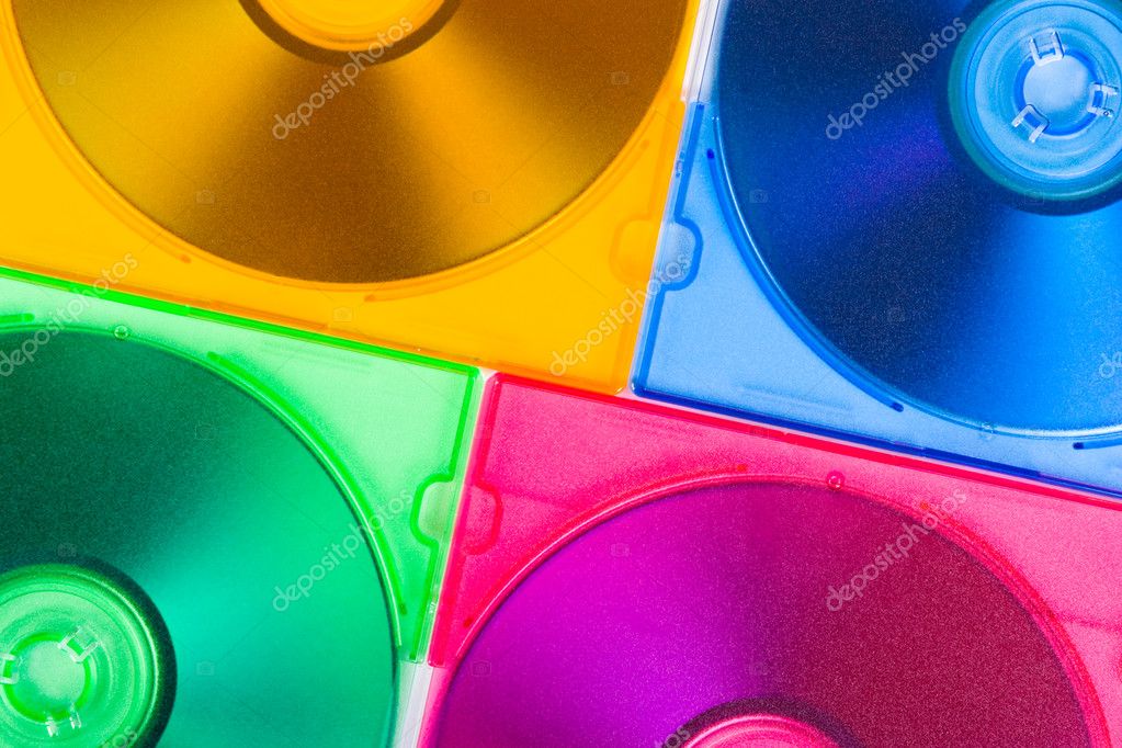 Computer disks in multiciolored boxes Stock Photo by ©Violin 5444514