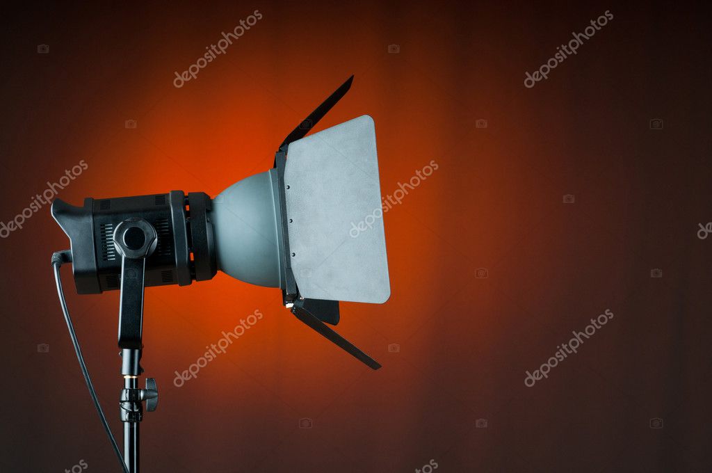 Curtains and projector lights wtih space for your text — Stock Photo ...