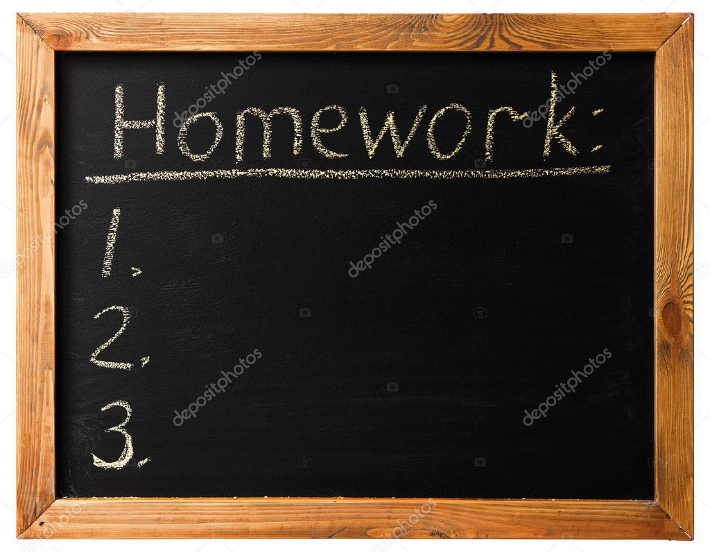 Homework on black chalk board — Stock Photo © Irochka #5915721