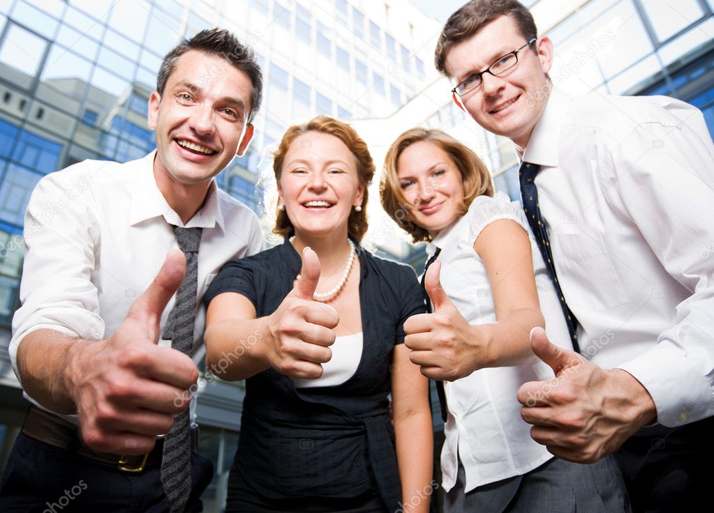Happy office workers — Stock Photo © svyatoslavlipik #5750979