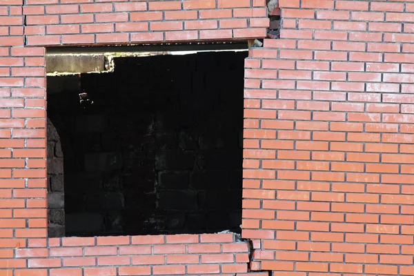 Cracked brick wall window - Stock Image - Everypixel