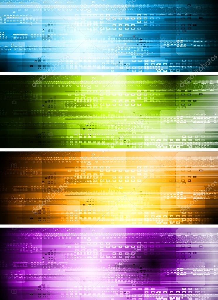 Set of hi-tech banners — Stock Vector © saicle #5950677