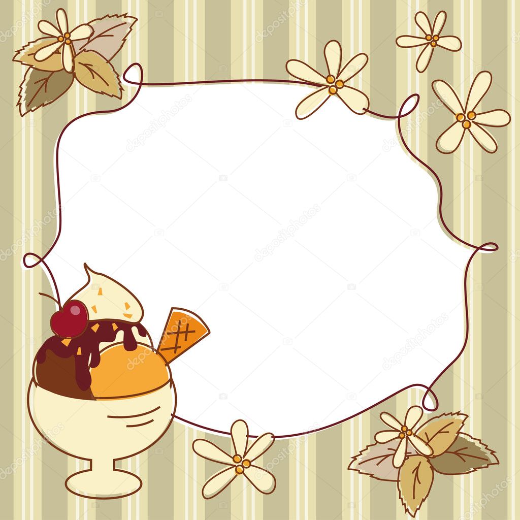 Greeting card with ice cream — Stock Vector © sivanova #6190504
