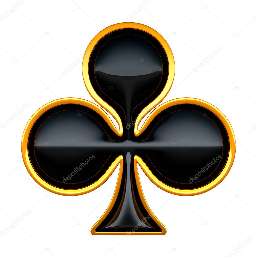 Clubs card suits with golden framing isolated — Stock Photo © Arsgera ...