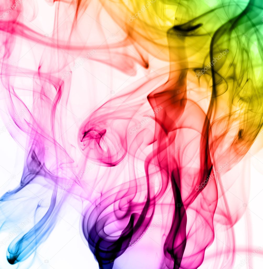Abstract colorful smoke pattern on white — Stock Photo © Arsgera #5921665