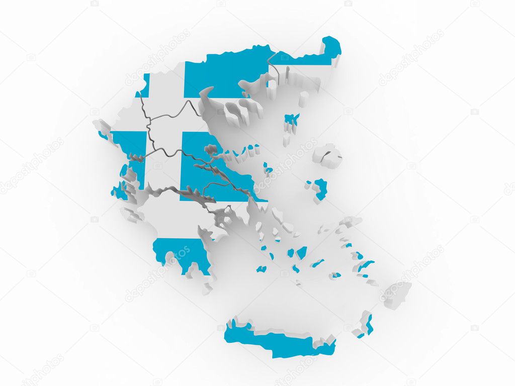 Map of Greece in greek flag colors Stock Photo by ©maxxyustas 5464793