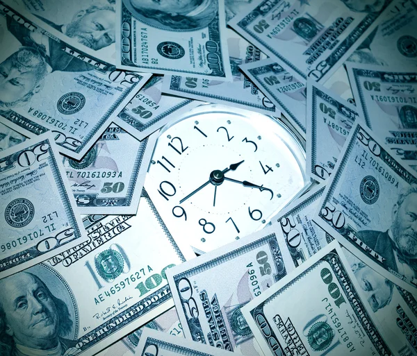 Time Money Modern Alarm Clock Usa Cash Background Stock Photo by ...