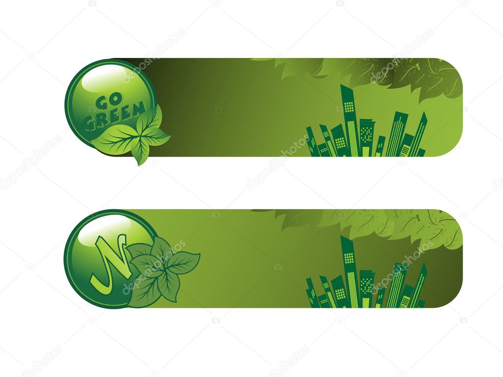 Vector set of go green banner — Stock Vector © alliesinteract #5484846