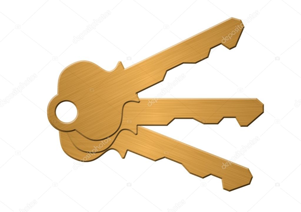 Gold key on white Stock Photo by ©galdzer 6194204