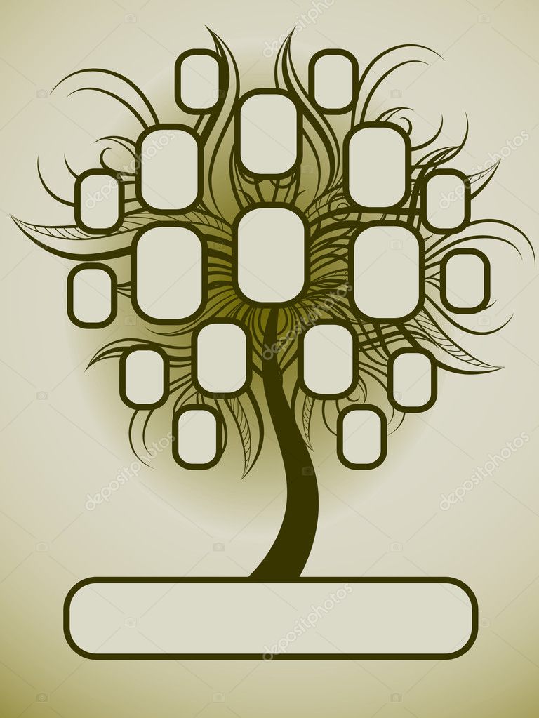 Vector family tree design with frames — Stock Vector © kynata #5896696