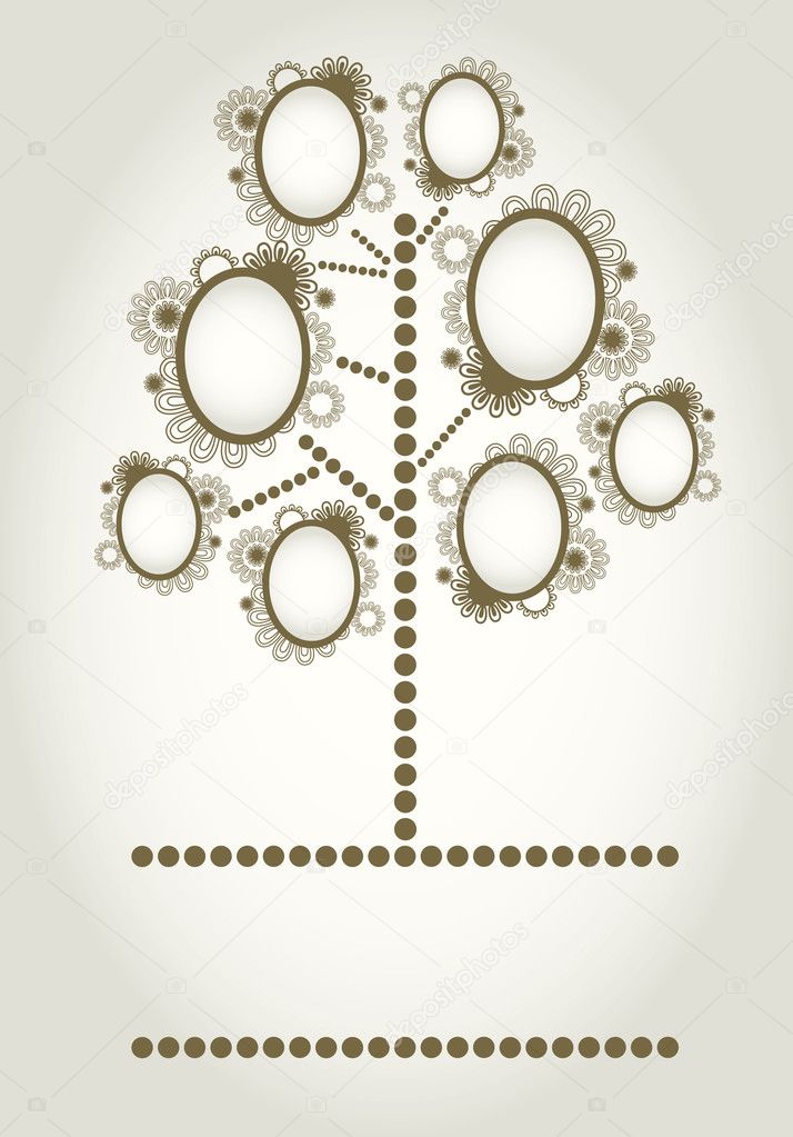 Vector family tree design with frames — Stock Vector © kynata #6044775