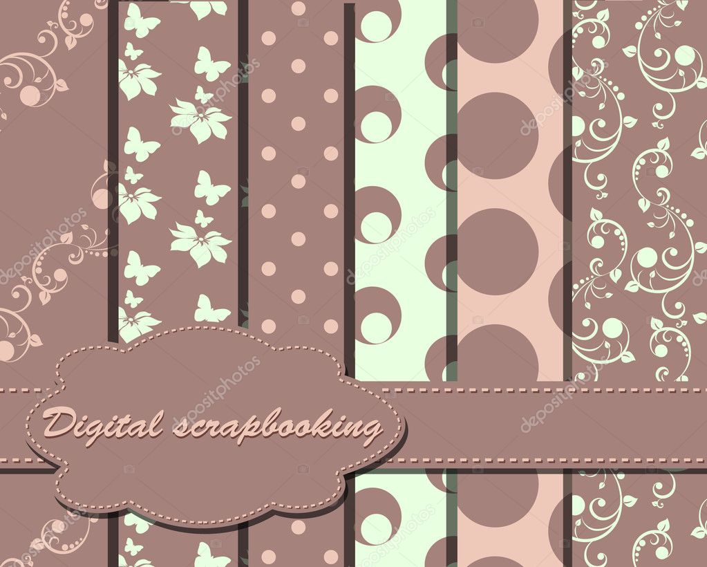 Set of vector paper for scrapbook Stock Vector Image by ©Mary1507 #6000048