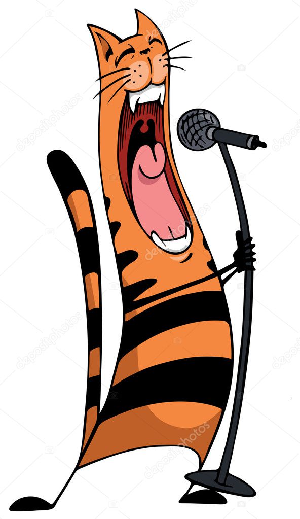 Singing cat Stock Illustration by ©Multik #6735629
