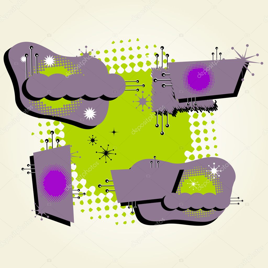 Retro-inspired Halftone Grunge Frames Grungey retro-style frames ...