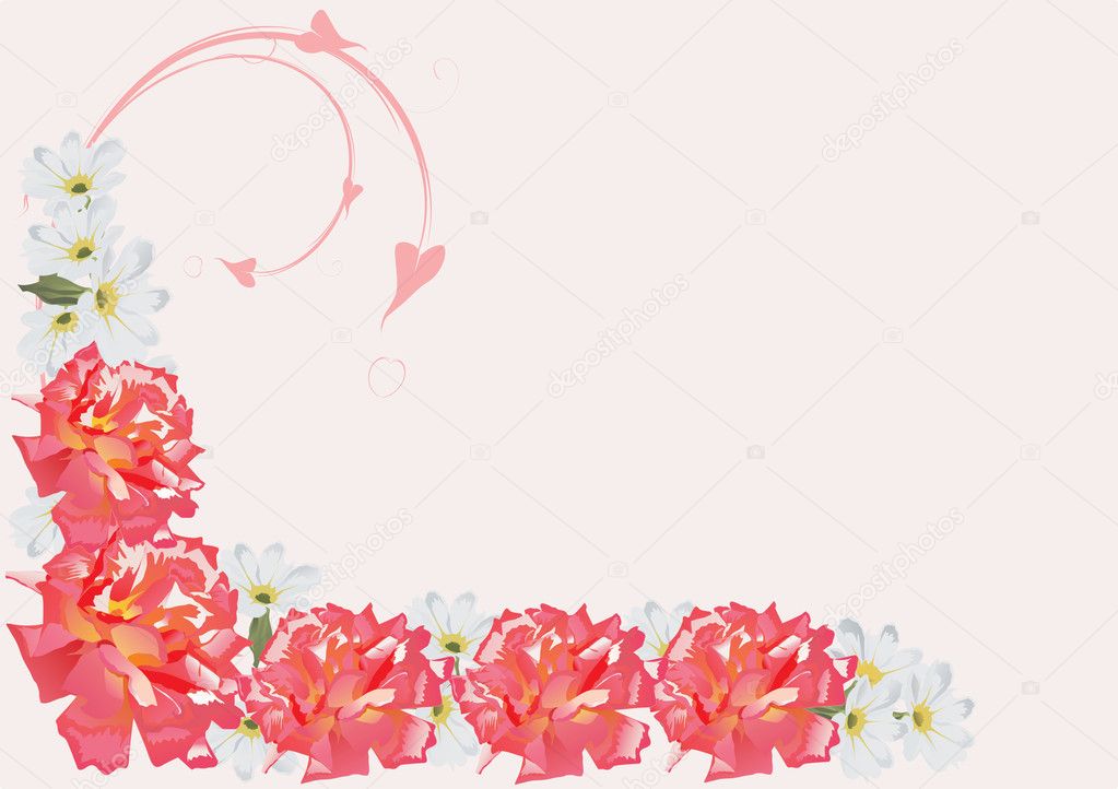 Red Flower Corner Designs