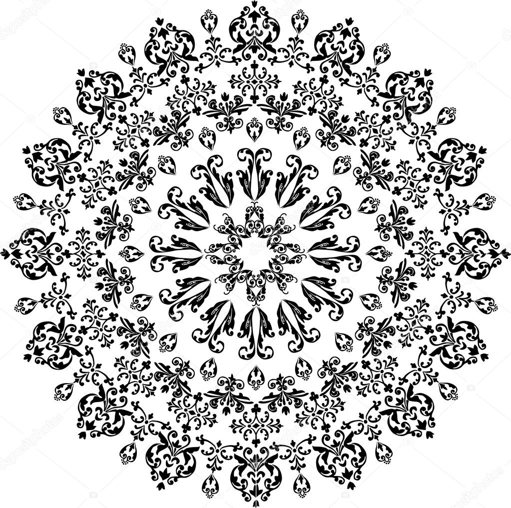 Round pattern with curled elements — Stock Vector © Dr.PAS #6329104