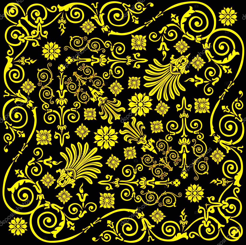 Yellow On Black Curl Background — Stock Vector © Dr Pas 6417024
