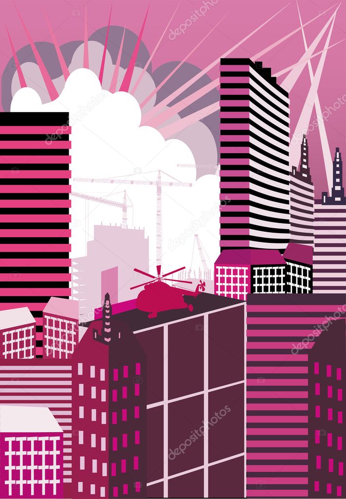 Pink city composition Stock Vector Image by ©Dr.PAS #6417484