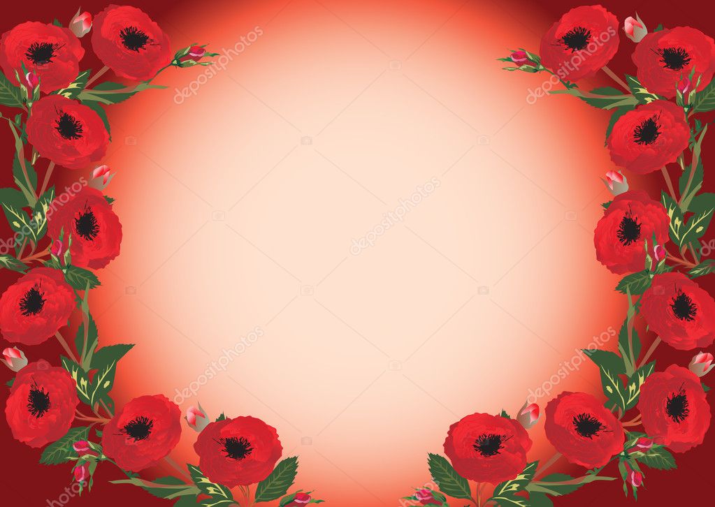 Beautiful red flower frame pattern — Stock Vector © Dr.PAS #6649266