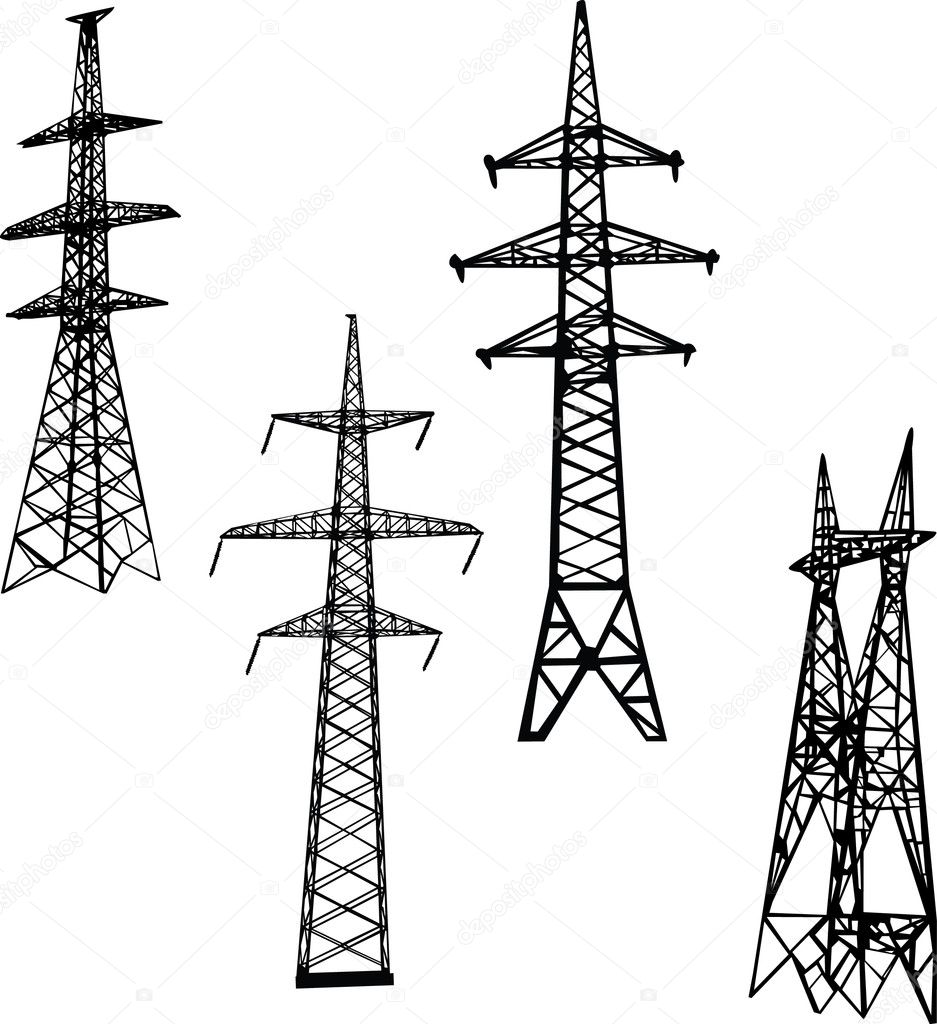 Four electric towers illustration Stock Vector Image by ©Dr.PAS #6649647