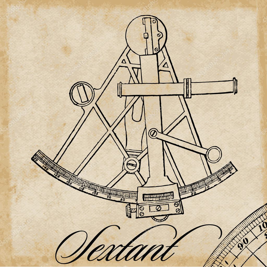 Sextant Tattoo Flash