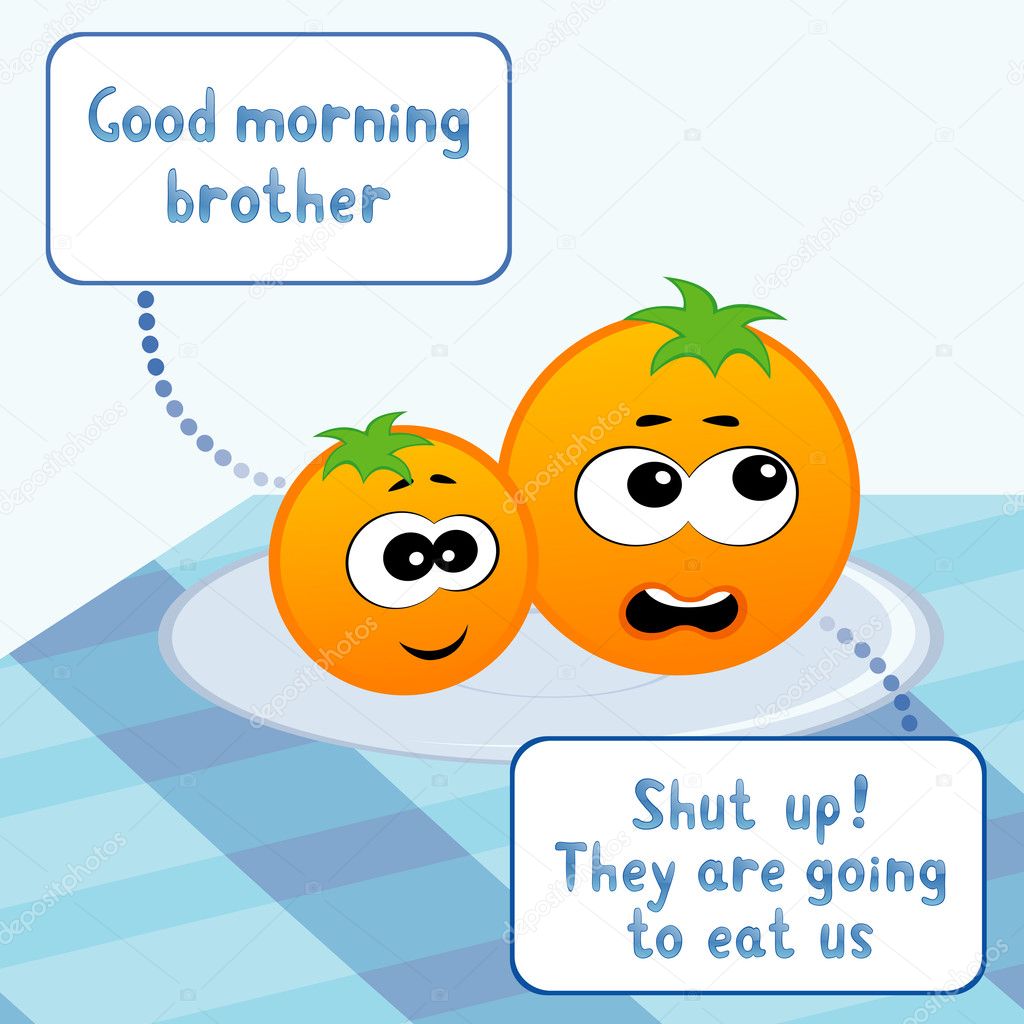 Cartoon talking oranges Stock Vector by ©Roman_Volkov #5804753