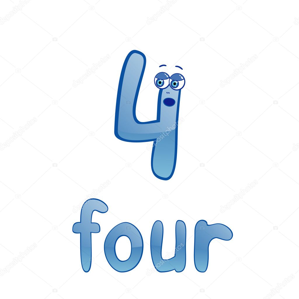 Cute number four — Stock Vector © Roman_Volkov #6069562