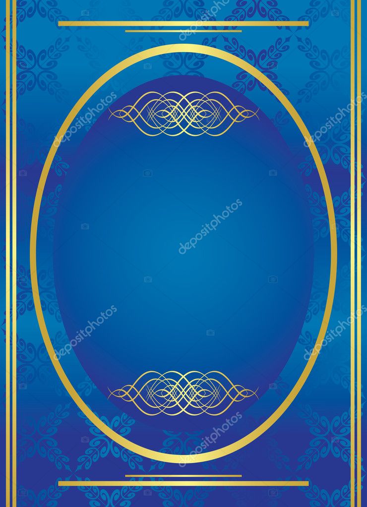 Vector vertical azul marco dorado con óvalo Vector de stock #5563691 de ...