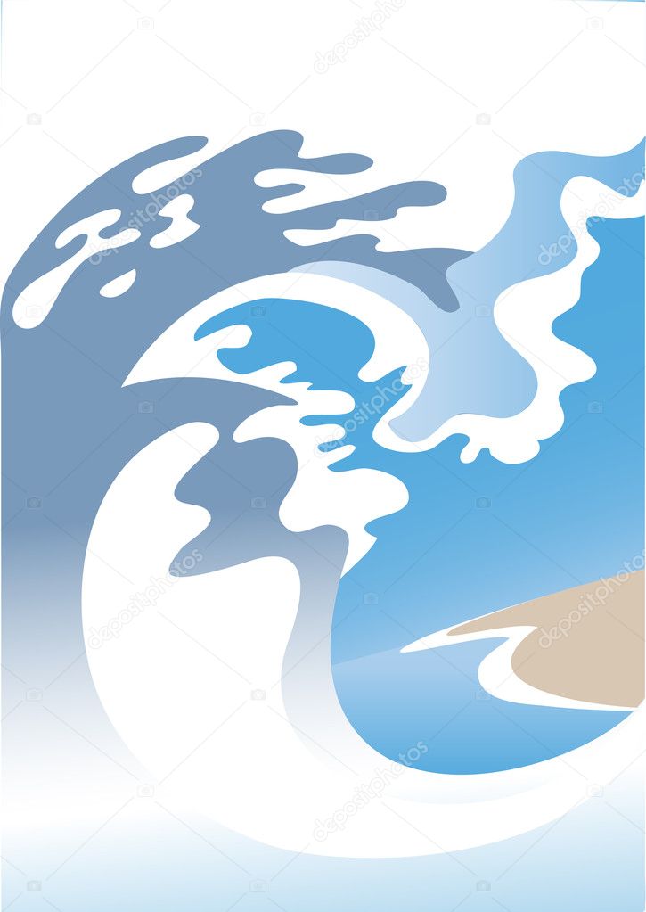 High wave — Stock Vector © bonairina #5572602