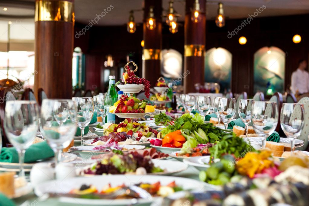 Celebratory buffet table at restaurant Stock Photo by ©sergey23 5690788