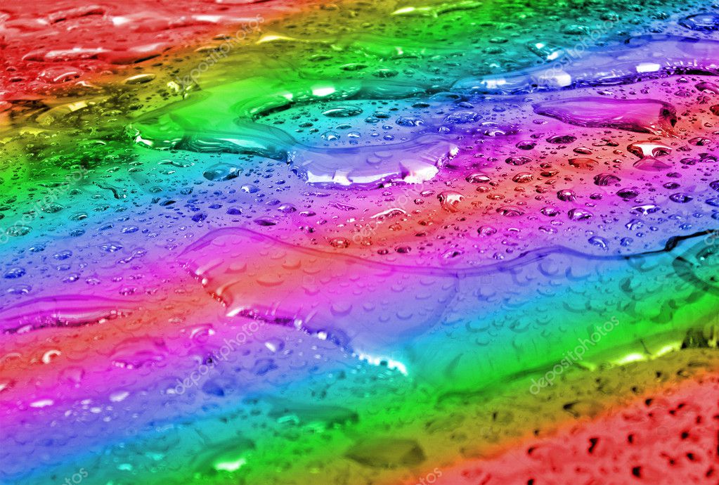 Abstract rainbow water drops surface, weather details. ⬇ Stock Photo ...