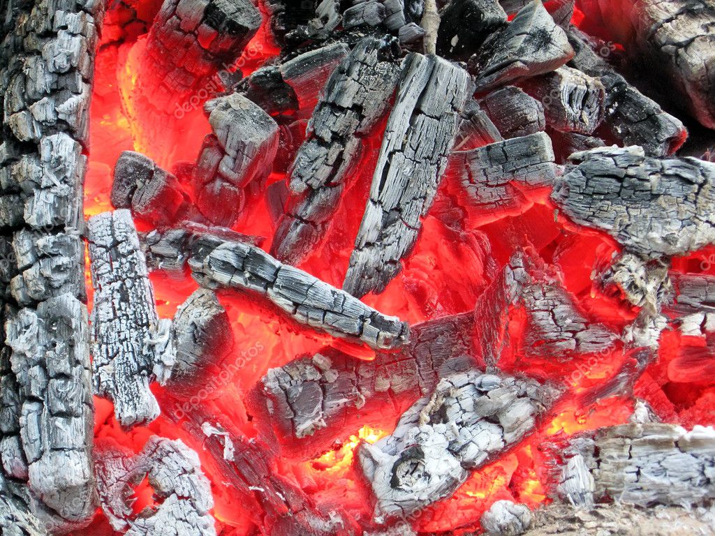 Campfire with hot coal, fire closeup. — Stock Photo © fmua09 #6548966