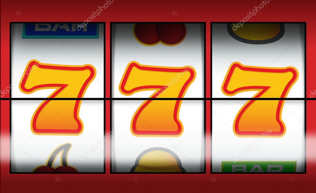 Gambling fruit machine showing a winning line for payout Stock Photo by ...